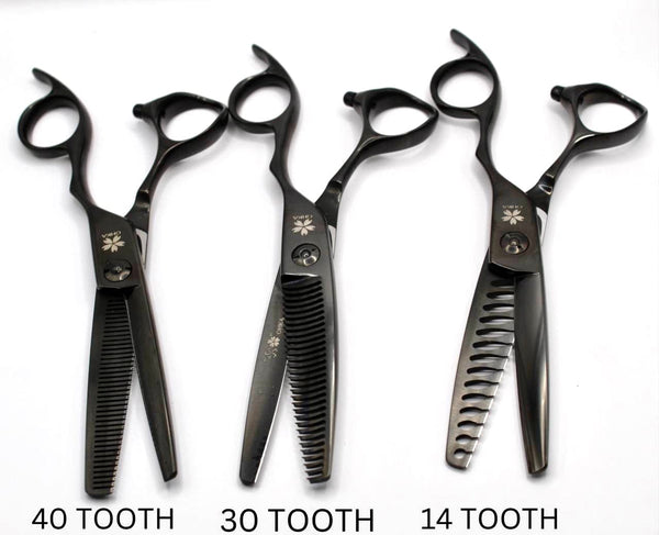 OHKA Black Gloss Thinning Scissors 14 -30 - 40 tooth – yoiscissors.co.uk